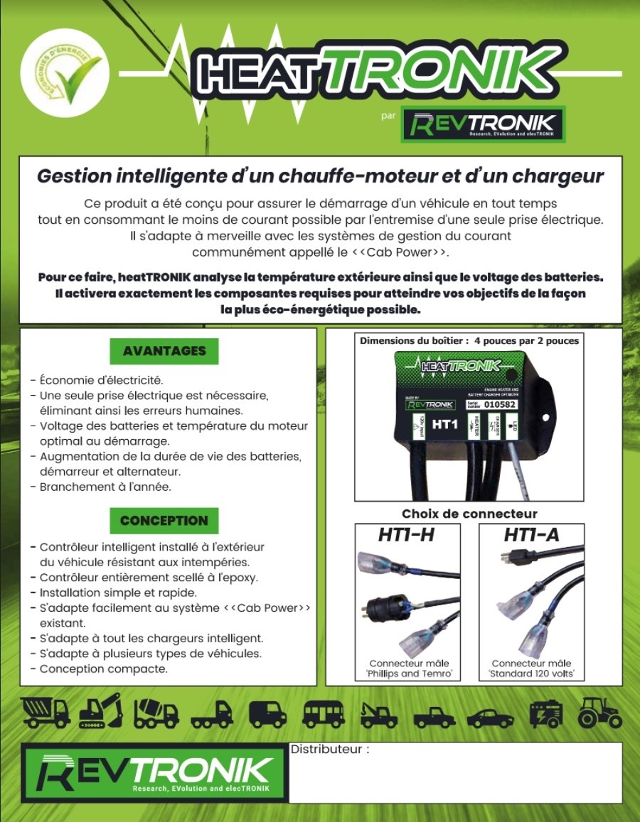 REVHT1H - Controleur temro 120v batterie/chauffe-moteur | Macpek